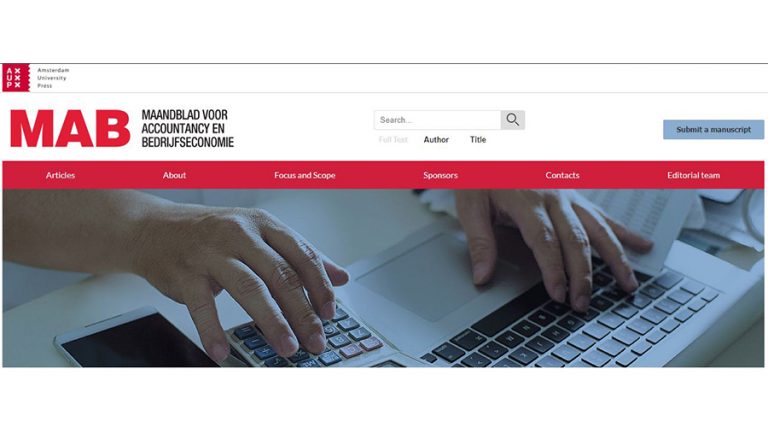 Dutch journal of Accountancy & Business Economics MAB finds an Open Access home in ARPHA - Arpha ...